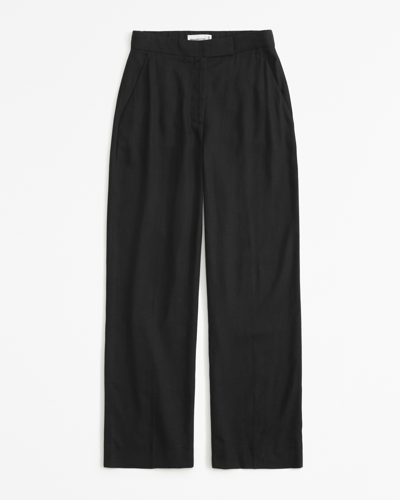 Women's Linen-Blend Tailored Straight Pant | Women's Clearance ...