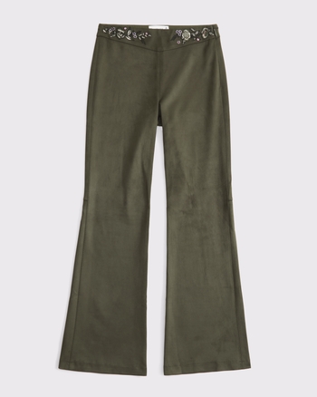 Women's High Rise Slim Boot Vegan Suede Pant | Women's Bottoms ...