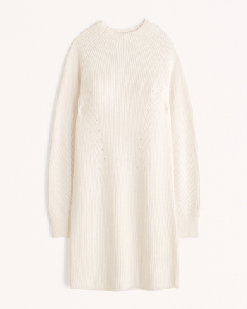 Womens Long Sleeve Mockneck Mini Sweater Dress Womens Clearance