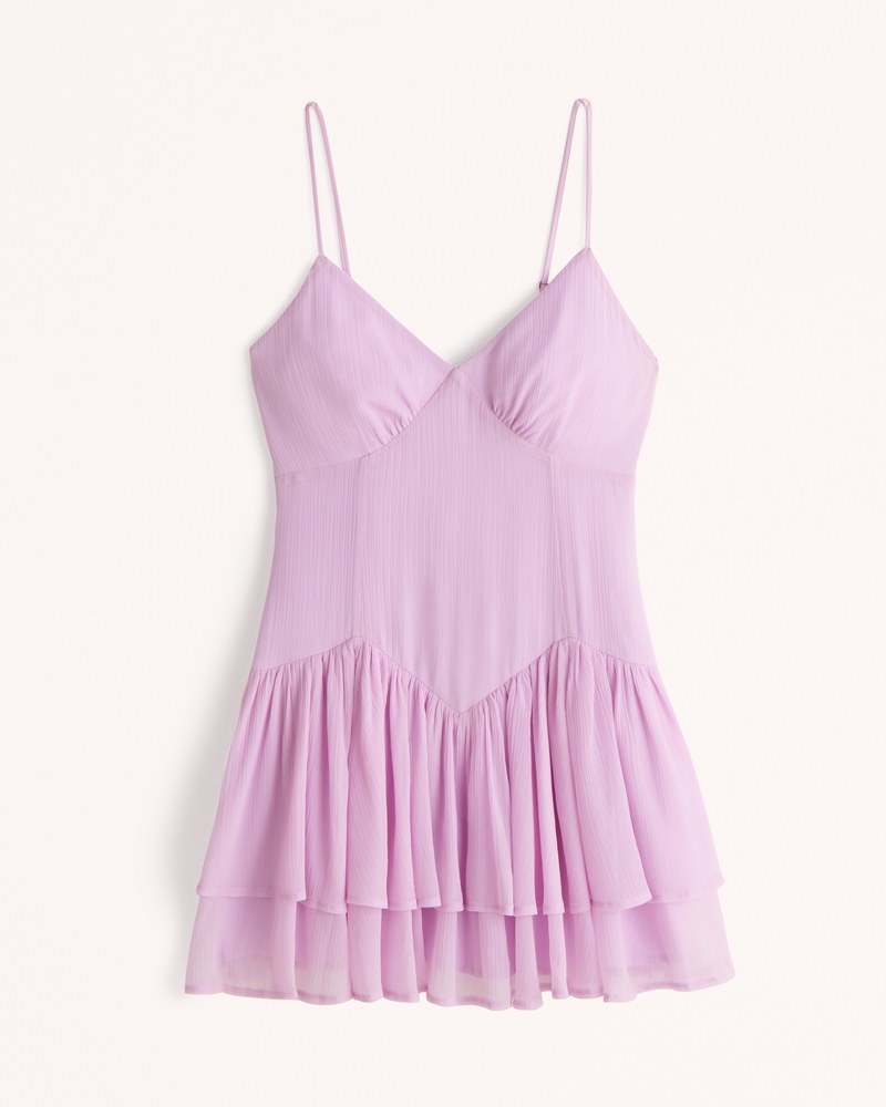 Women's Dropped Waist Ruffle Mini Dress | Women's Clearance ...