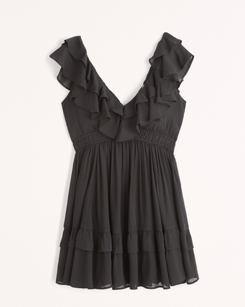 Women's Ruffle Flutter Sleeve Mini Dress | Women's Clearance ...