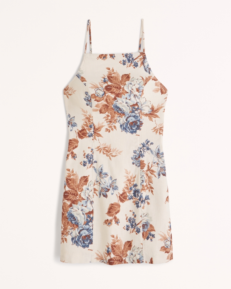 Women's Linen-Blend Boatneck Low Back Mini Dress | Women's Sale ...