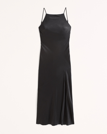 Womens Satin Low Back Maxi Dress Womens Clearance