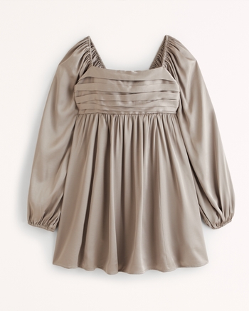 Womens Emerson Satin Long Sleeve Mini Dress Womens Clearance
