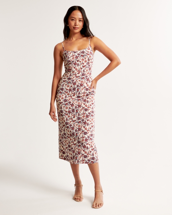 Womens Midi Dresses Mid Length Abercrombie And Fitch