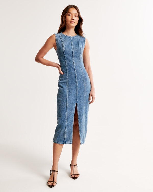 Womens Midi Dresses Mid Length Abercrombie And Fitch