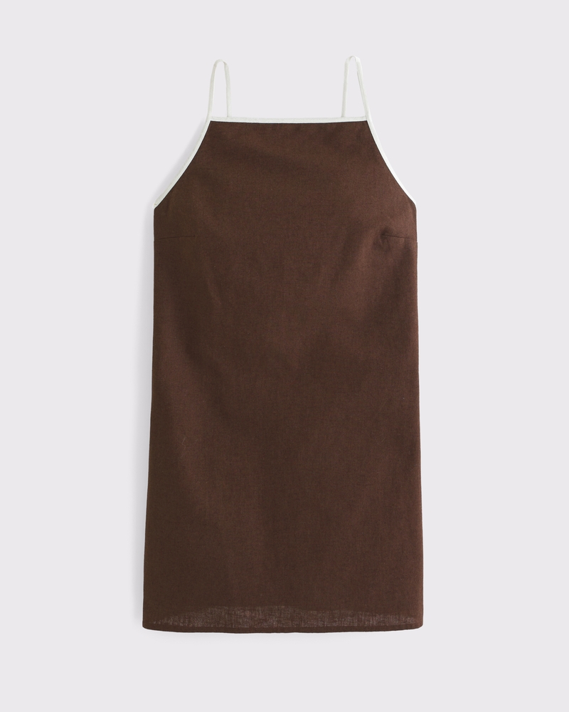 Women's Linen-Blend Apron Mini Dress | Women's Dresses & Jumpsuits ...