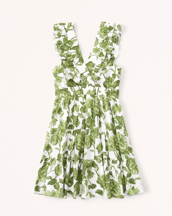 Women's Ruffle Sleeve Poplin Mini Dress | Women's Sale | Abercrombie.com