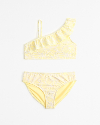 girls asymmetrical ruffle two-piece swimsuit | girls swimsuits ...