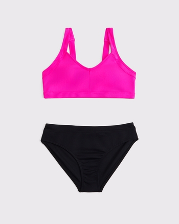 Girls Thick Strap Triangle Two Piece Swimsuit Girls Swimsuits