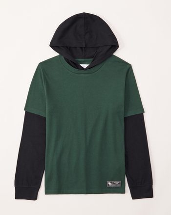 boys twofer hoodie | boys tops | Abercrombie.com