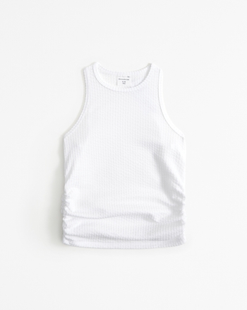 girls textured knit side ruched tank | girls sale | Abercrombie.com