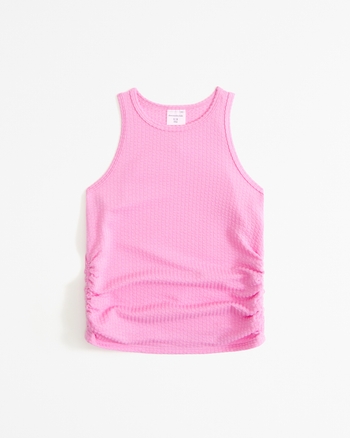 girls textured knit side ruched tank | girls clearance | Abercrombie.com