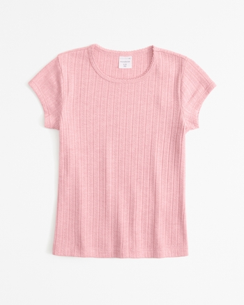 girls pointelle baby tee | girls tops | Abercrombie.com