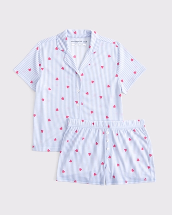 girls button-through shorts pajama set | girls pajamas | Abercrombie.com
