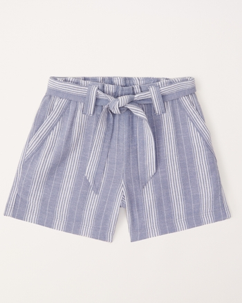 girls belted linen-blend shorts | girls clearance | Abercrombie.com