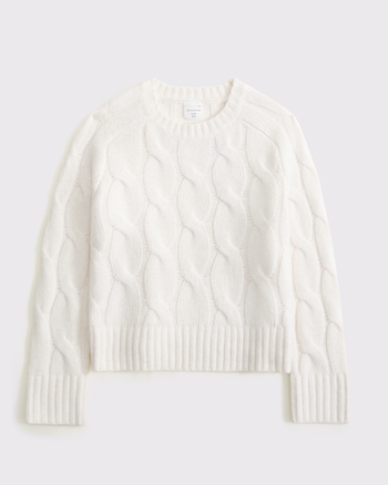 girls cable crew sweater | girls tops | Abercrombie.com