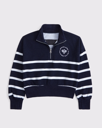 girls logo quarter-zip sweatshirt | girls sale | Abercrombie.com