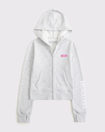 filles slim logo full-zip hoodie | filles tops | Abercrombie.com
