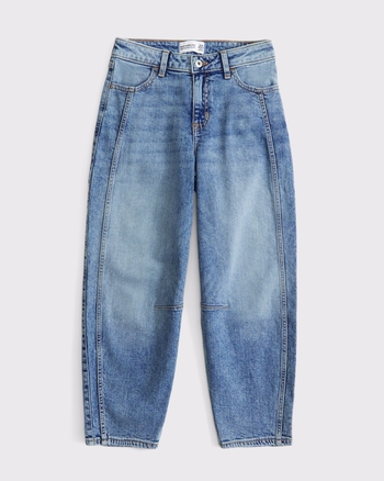 girls high rise barrel jeans | girls clearance | Abercrombie.com
