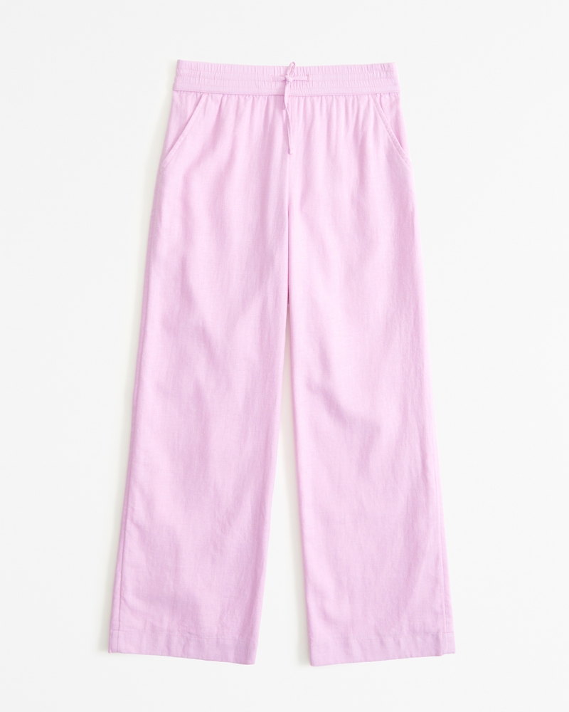 girls linen-blend pull-on pants | girls clearance | Abercrombie.com