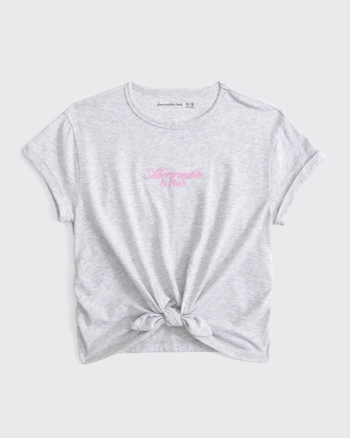 girls knot-front logo tee | girls clearance | Abercrombie.com