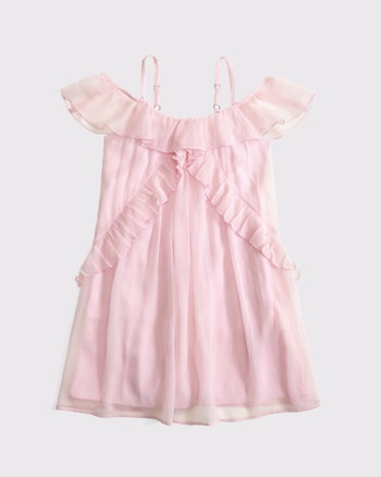 girls flutter sleeve ruffle mini dress | girls clearance | Abercrombie.com